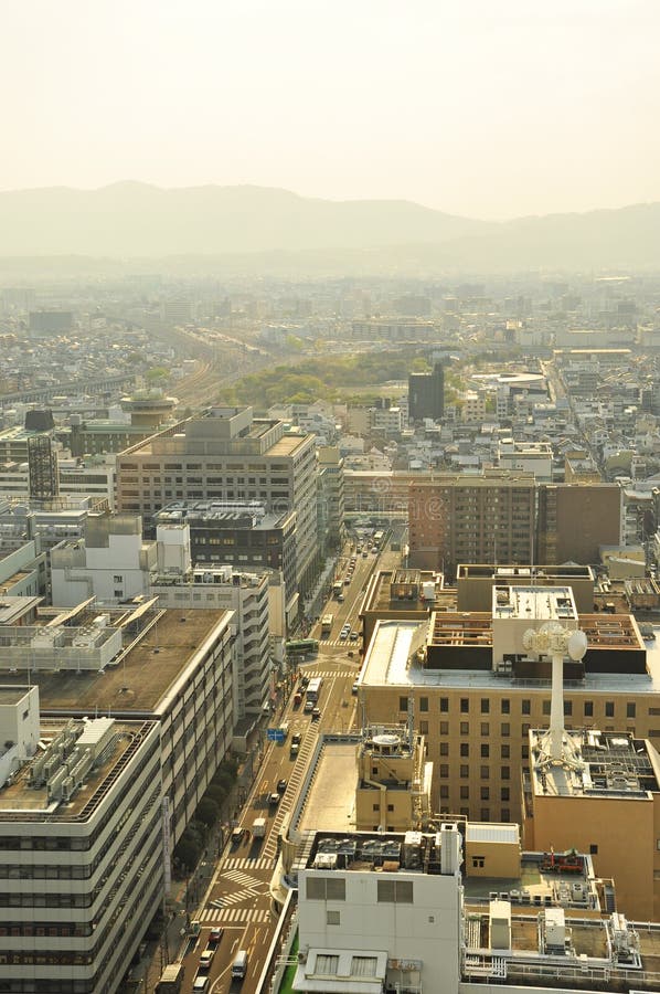 Evening view of Kyoto city stock image. Image of light - 39873077