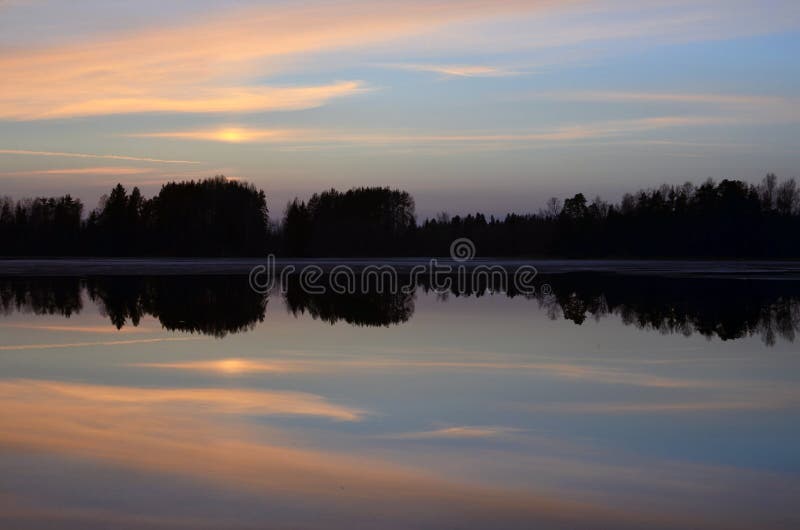 Sunset On The Lake, Valdai, Russia Stock Image - Image of russia ...