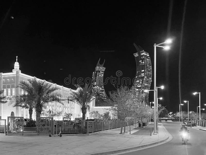 Evening View of the Lusail Twin Tower in Qatar Editorial Stock Image ...