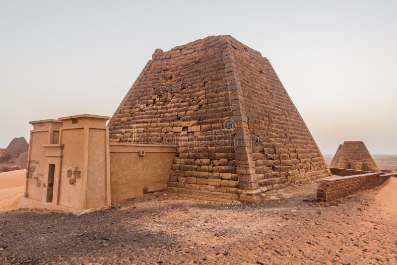 Evening View of Meroe Pyramids in Sud Stock Photo - Image of culture ...
