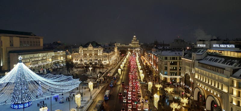 Evening view in Mocsow editorial image. Image of dusk - 240566485