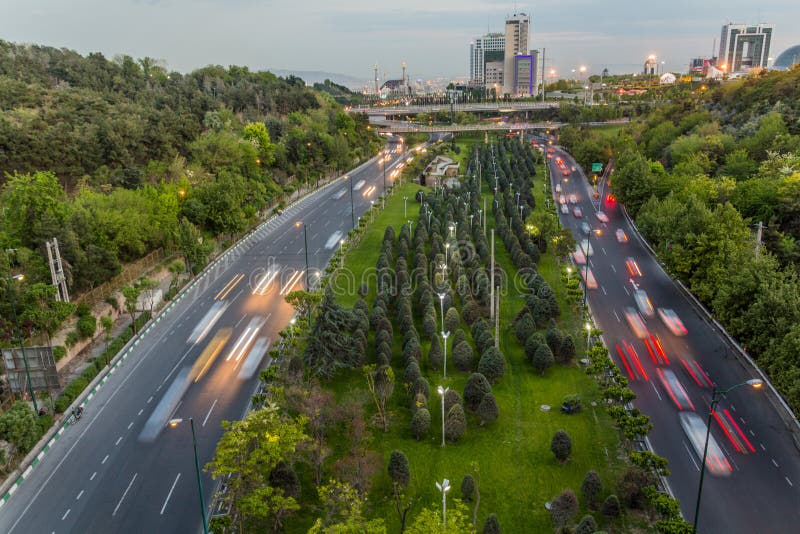 Evening View of Modares Highway in Tehran, Ir Stock Image - Image of ...