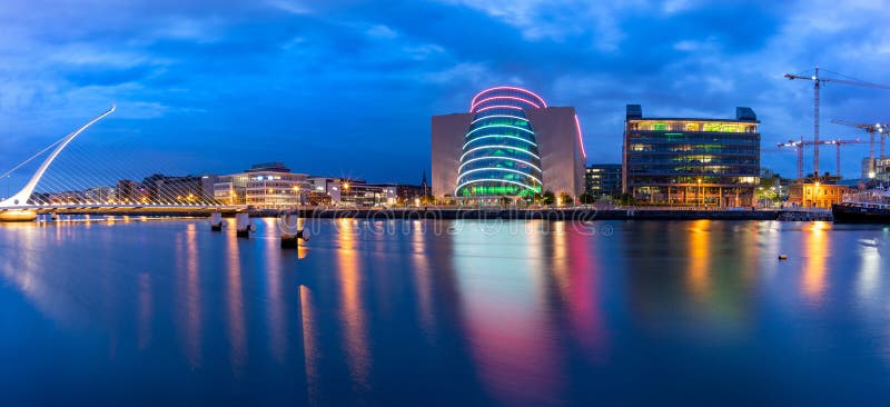 Evening View at the Modern Architecture in Dublin City Centre Stock ...