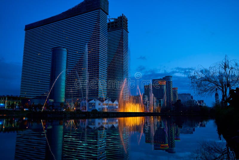 Evening View of the Modern Hotel Complex Orbi City in the City of ...