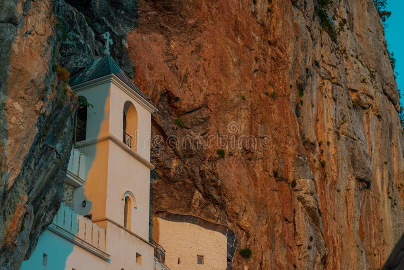 Evening View of Ostrog Orthodox Monastery in Montenegro or Crna Gora ...