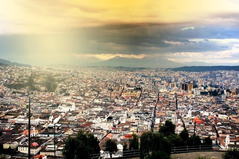 View on quito city stock image. Image of ecuador, landscape - 1598571
