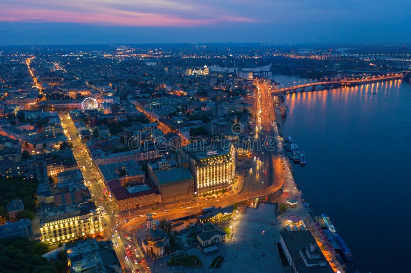 Evening View from the Roof of the Kiev . Kiev, Ukraine Stock Image ...