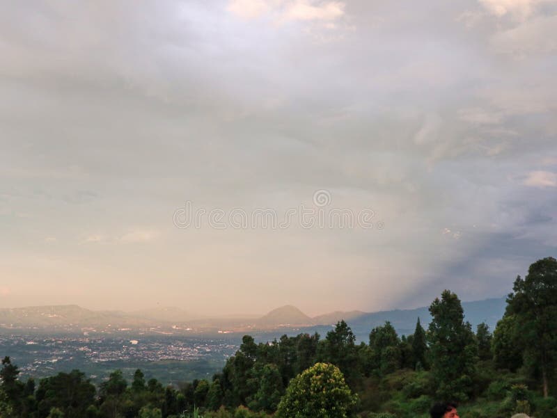 Evening View from the Top of Mount Salak Stock Photo - Image of ...