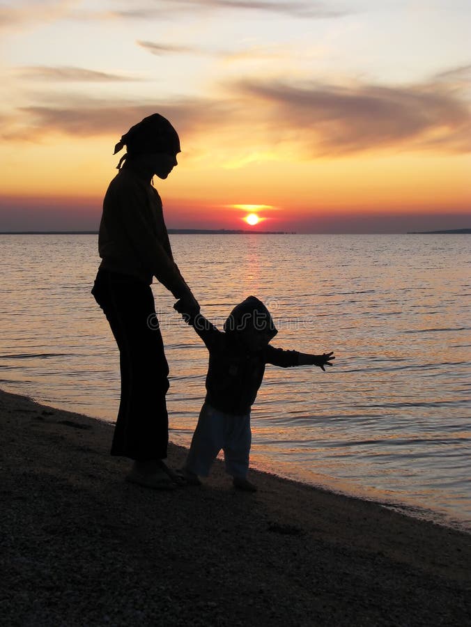 Evening walk. stock image. Image of children, brother - 12853895
