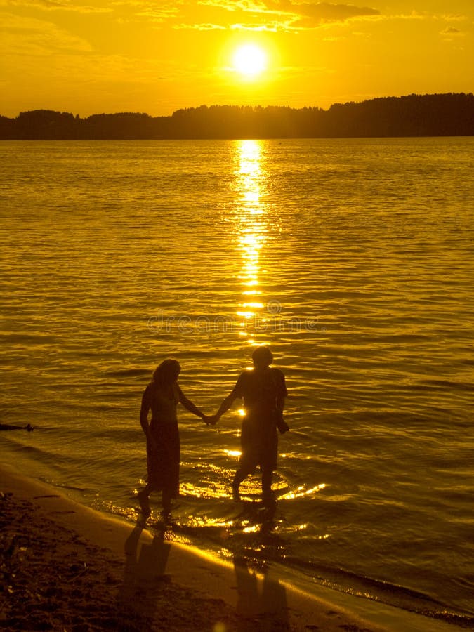 Evening walk. stock photo. Image of romantic, coastline - 4630468