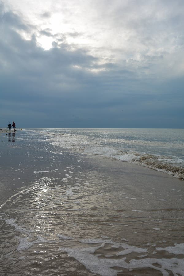 Evening Walk on the Sandy Beach Editorial Stock Photo - Image of ...