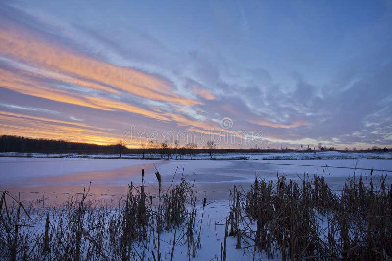 Evening stock image. Image of sunset, coast, winter, evening - 31275245