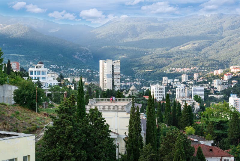 Evening Yalta City (Crimea, Ukraine) Editorial Photography - Image of ...