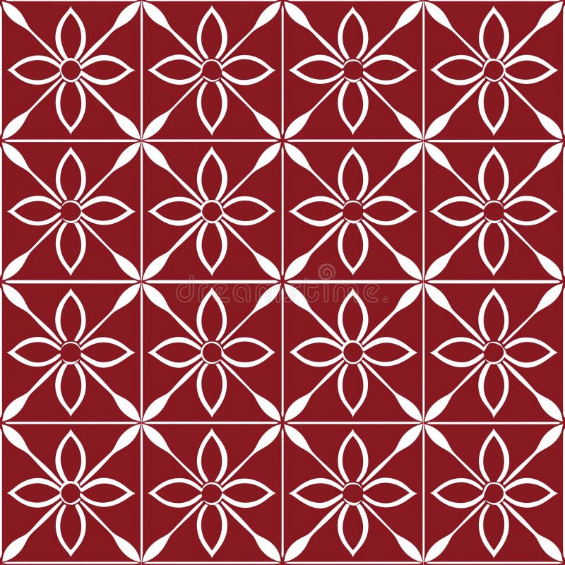 An Evenly Spaced Symmetrical Geometric Pattern with a Dark Red ...