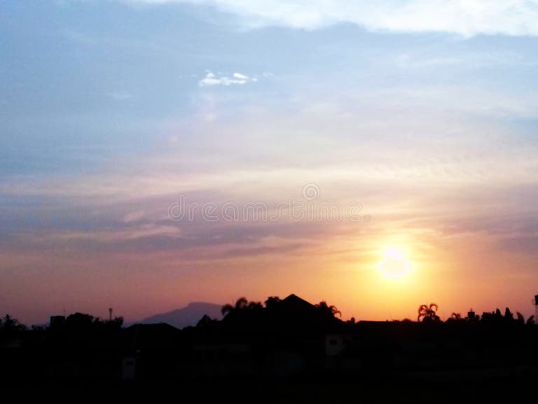 Evenning sunset stock image. Image of mountain, sunlight - 53788937