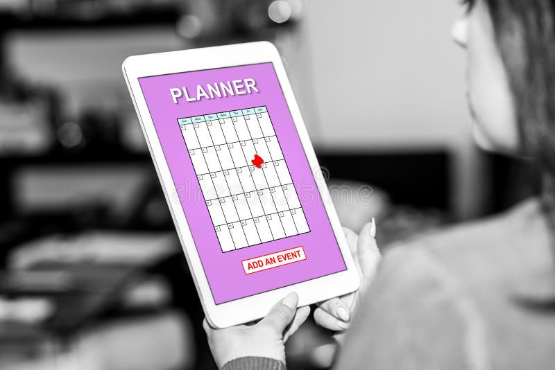 Event Adding on Planner Concept on a Tablet Stock Image - Image of ...