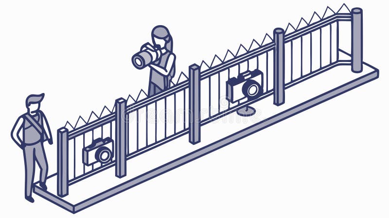 Event Barrier with Security Guard, Crowd Control, Vector Design ...