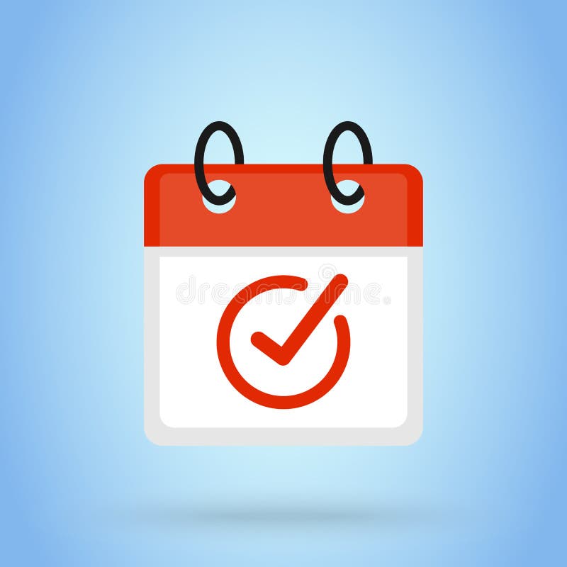 Calendar Check Mark Sign Line Icon or Logo. Date Check Concept Stock ...