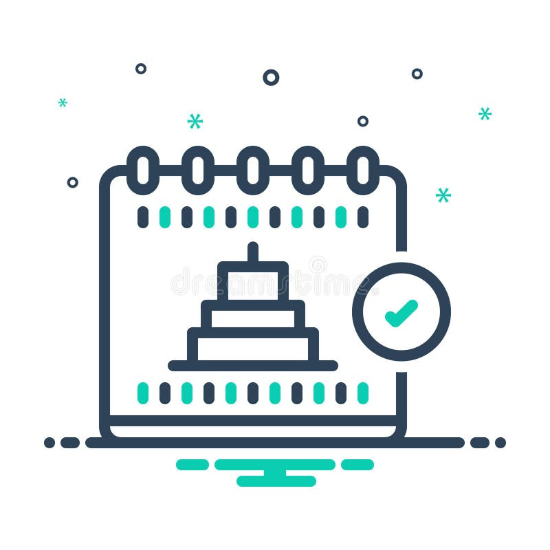 Mix Icon for Event Calendar, Event and Reminder Stock Illustration ...