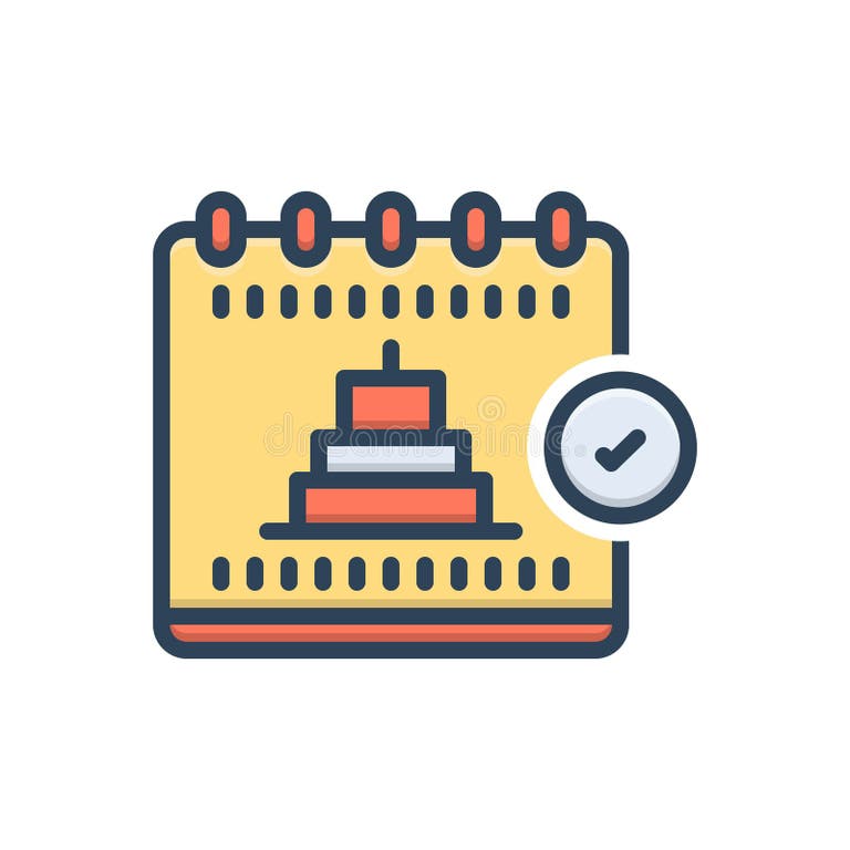Color Illustration Icon for Event Calendar, Event and Deadline Stock ...