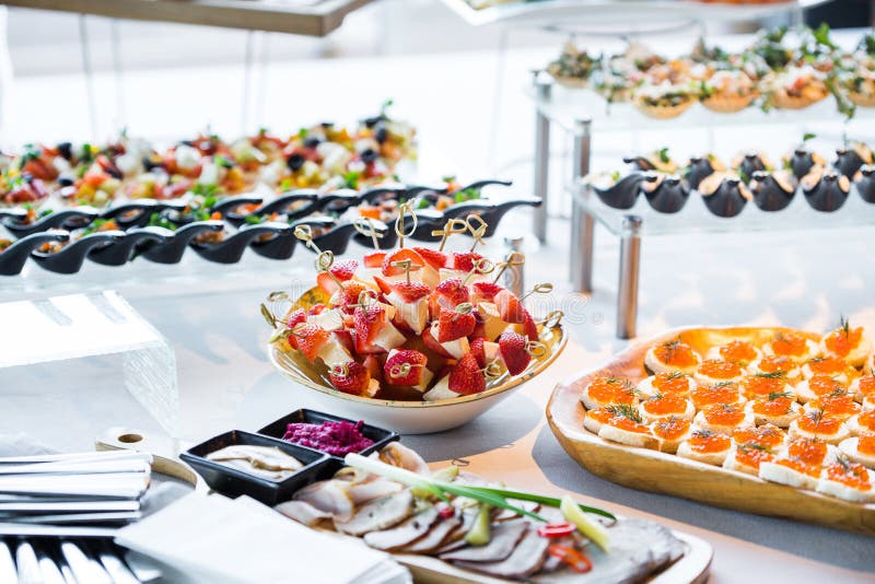 Event catering inside stock image. Image of fruit, appetizer - 175545117