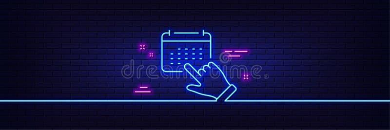 Event Click Line Icon. Schedule Planner Sign. Neon Light Glow Effect ... Event Click Line Icon. Schedule Planner Sign. Neon Light Glow Effect ...