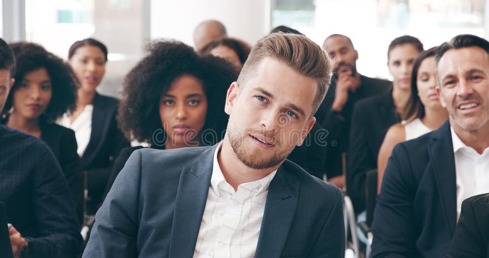 Event, Convention and Seminar with Business Man at Conference for ...