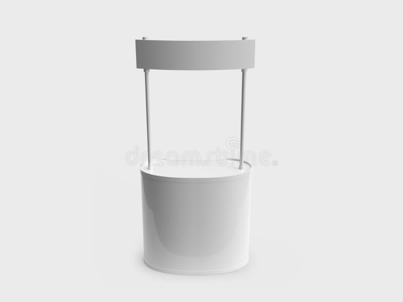 Event Desk Booth 3D Illustration Mockup Scene Stock Illustration ...