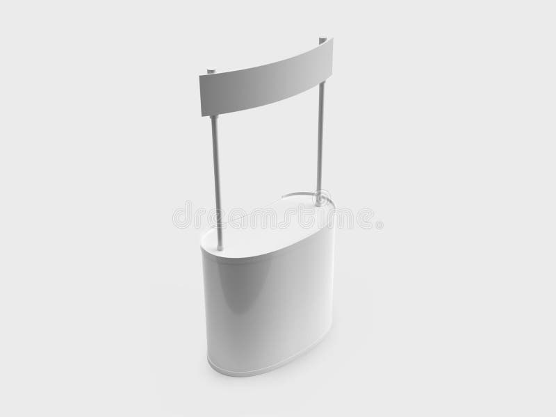 Event Desk Booth 3D Illustration Mockup Scene Stock Illustration ...