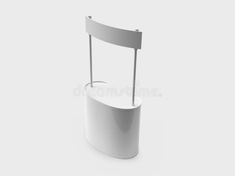 Event Desk Booth 3D Illustration Mockup Scene Stock Illustration ...