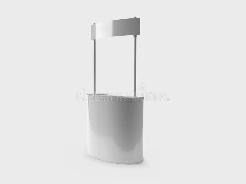 Event Desk Booth 3D Illustration Mockup Scene Stock Illustration ...