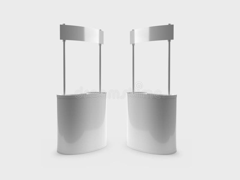 Event Desk Booth 3D Illustration Mockup Scene Stock Illustration ...