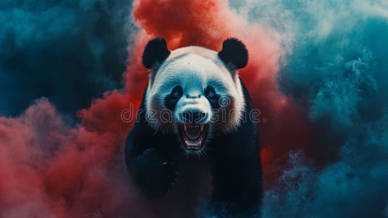 The Event Features a Panda Costume, Colorful Smoke, and a Studio ...