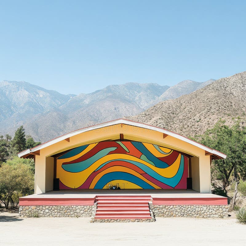 The Event Features a Vibrant Stage Setup Complete with Colorful ...