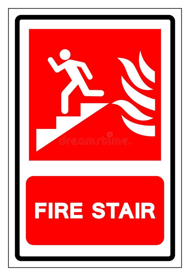 In Event of Fire Use Stair Symbol Sign, Vector Illustration, Isolate on ...