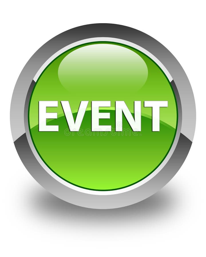 Event Glossy Green Round Button Stock Illustration - Illustration of ...
