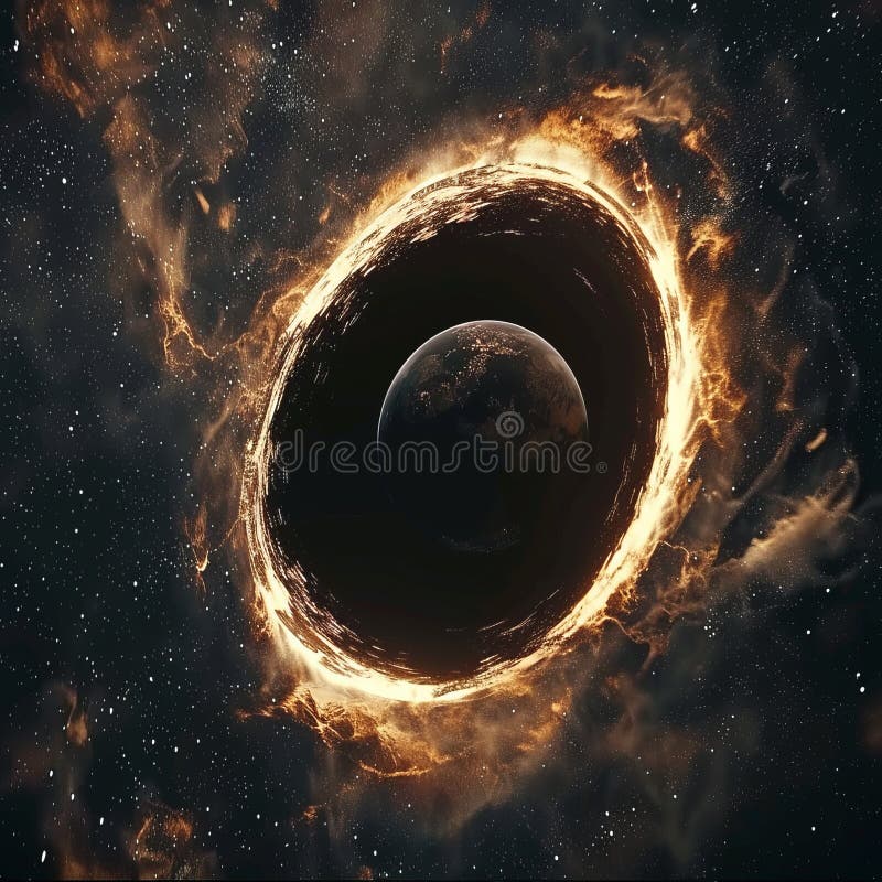 Event Horizon of a Black Hole in Space Stock Photo - Image of intense ...