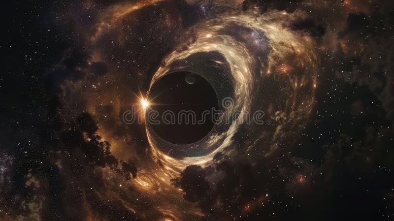 Event Horizon. Visualization of a Black Hole in Outer Space with Stars ...