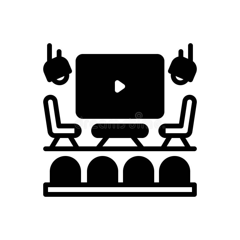 Black Solid Icon for Event, Occasion and Stage Stock Illustration ...