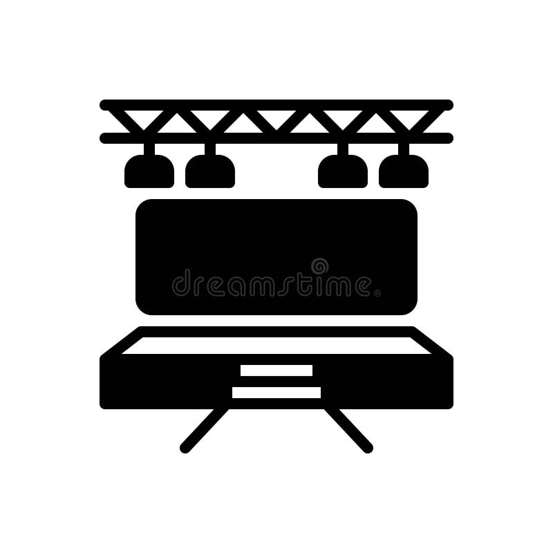 Black Solid Icon for Event, Stage and Concert Stage Stock Vector ...