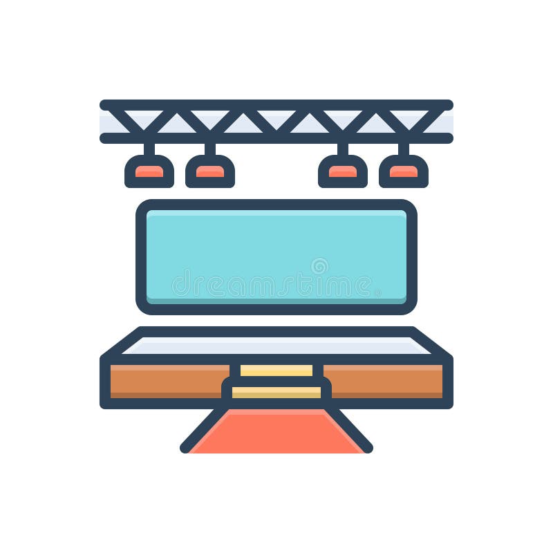 Color Illustration Icon for Event, Stage and Concert Stage Stock ...