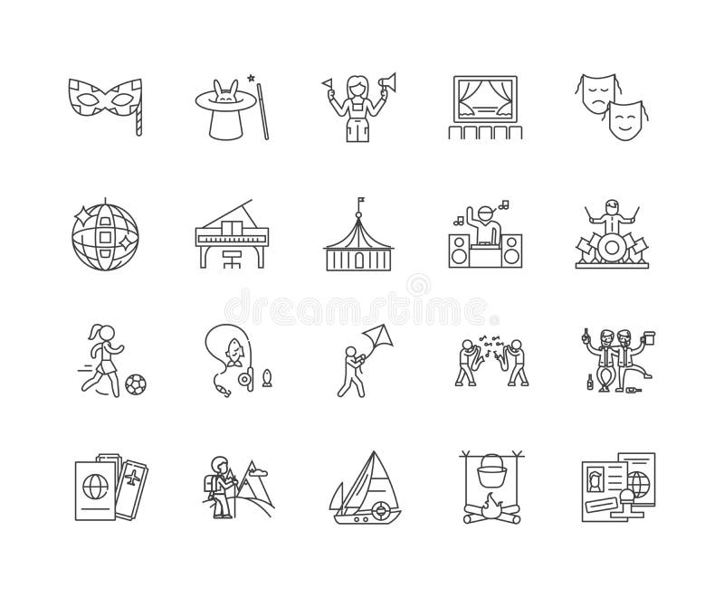Event Organizer Line Icons, Signs, Vector Set, Outline Illustration ...