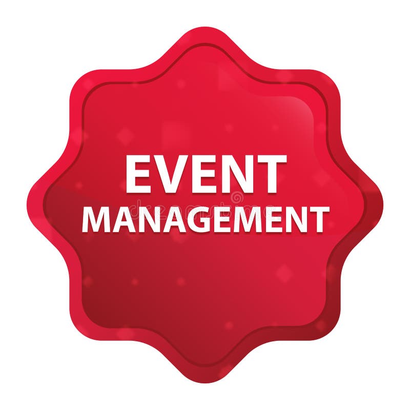 Event Management Misty Rose Red Starburst Sticker Button Stock ...