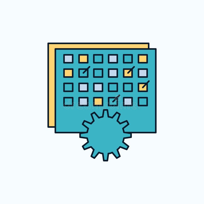 Event, Management, Processing, Schedule, Timing Flat Icon. Green and ...