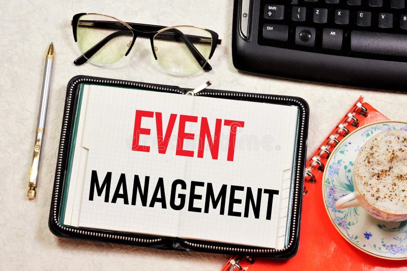 Event Management. Text Label in the Planning Notebook Stock Photo ...