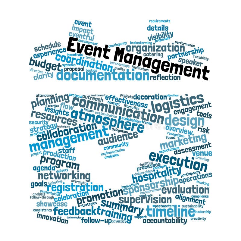 Event Management Word Cloud Stock Illustration - Illustration of ...