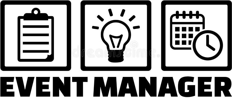 Event Manager Word with Icons Stock Vector - Illustration of seminar ...