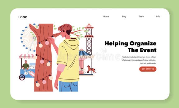 Event Organization Process with People Stock Illustration ...