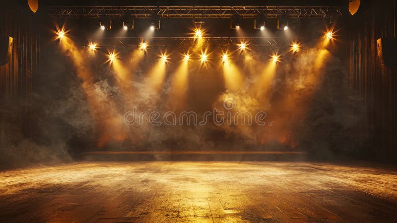 The Event Performance is Highlighted by Golden Stadium Lights Casting ...