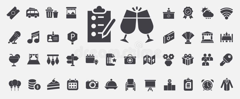Event Planning Glyph Icon Tasks Activities Involved Planning Organizing ...